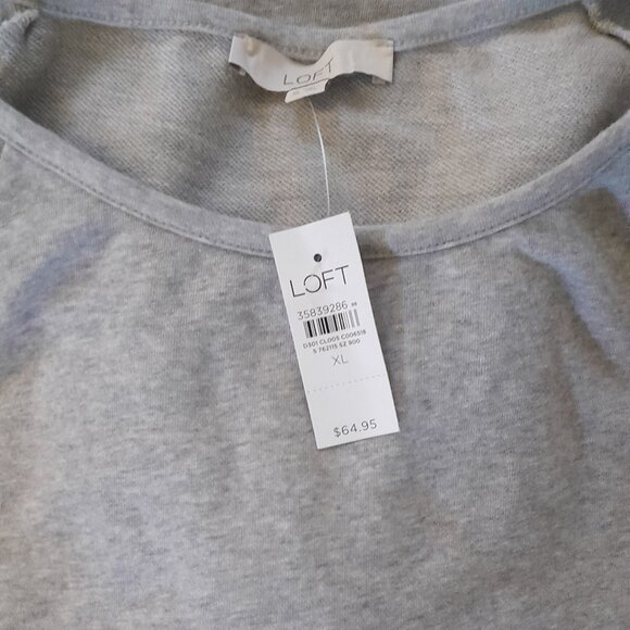 LOFT | Sweaters | New With Tags Loft Grey With Faux Pearl Bead Sleeves ...